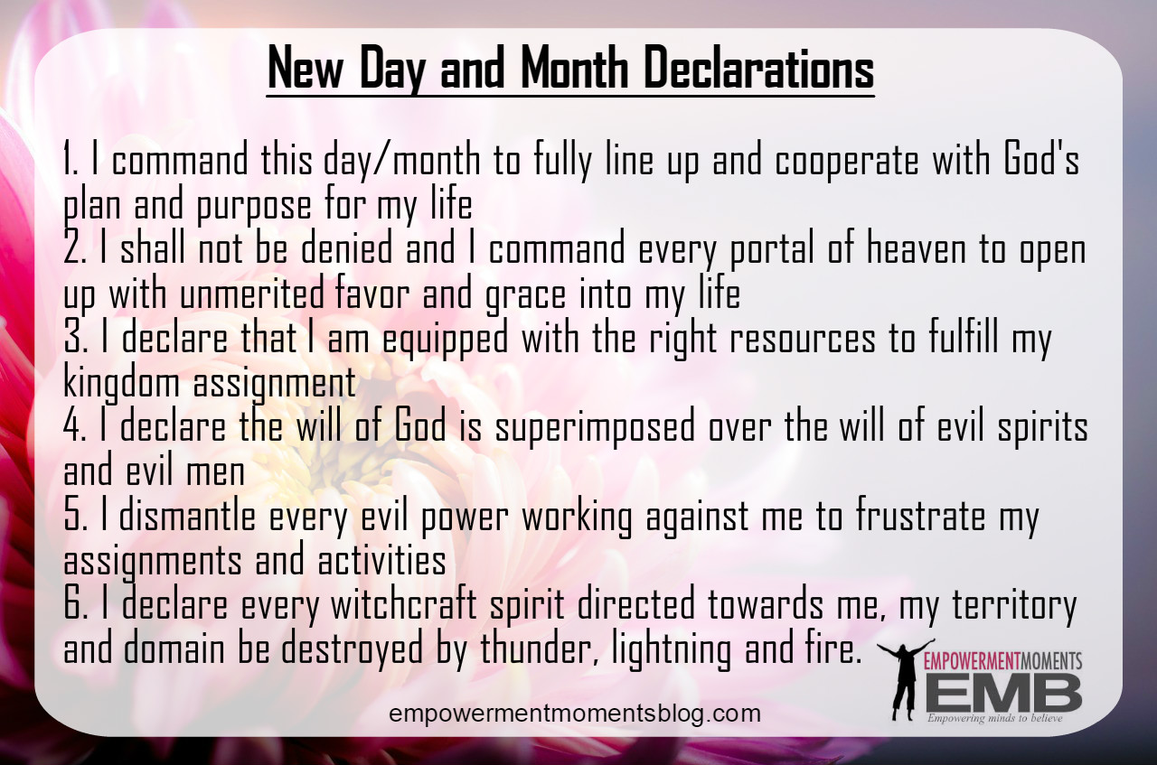 Giving Thanks for a New Month: 12 Affirmations and Declarations ...